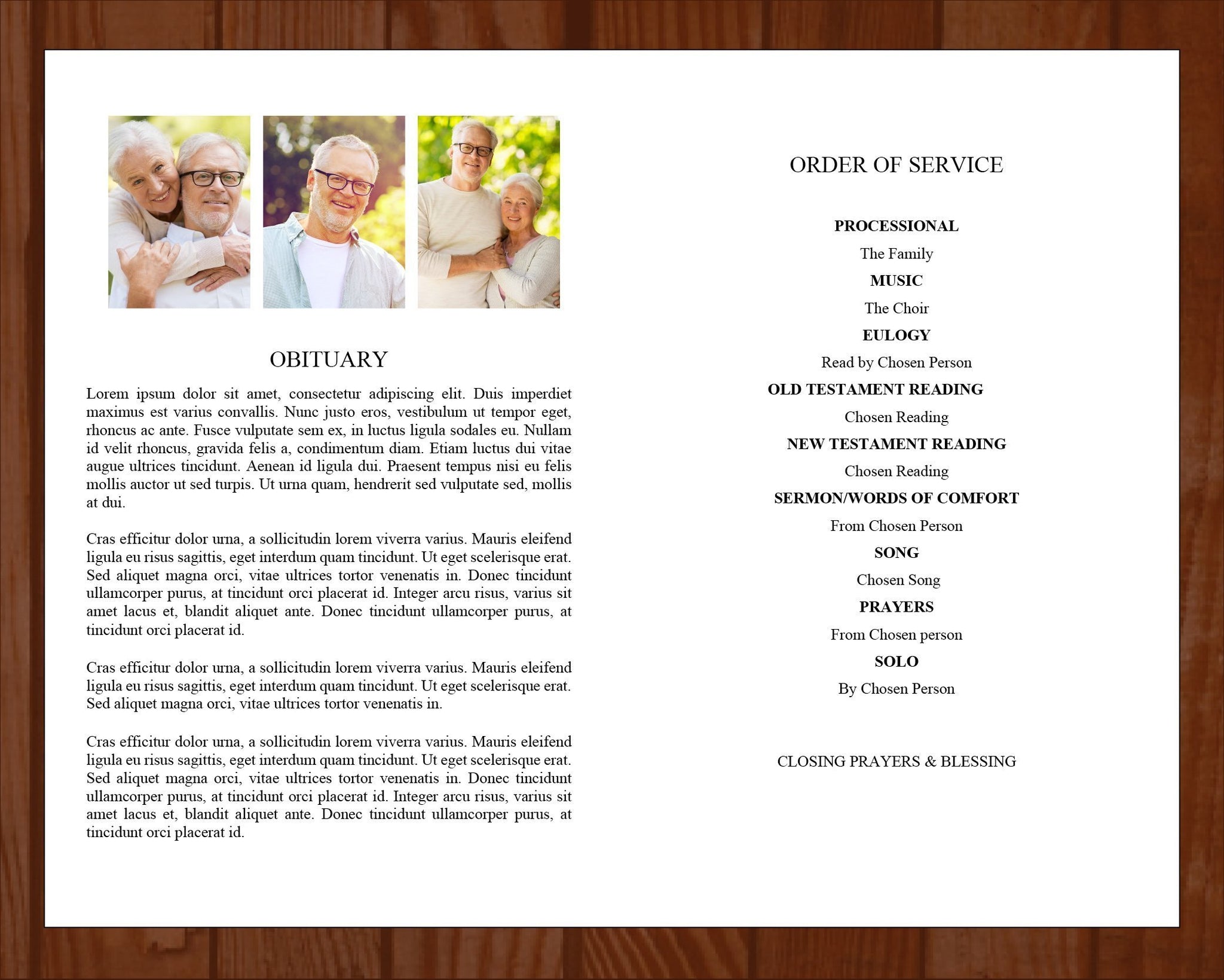 4 Page Photo Collage Funeral Program Template – Funeral Templates