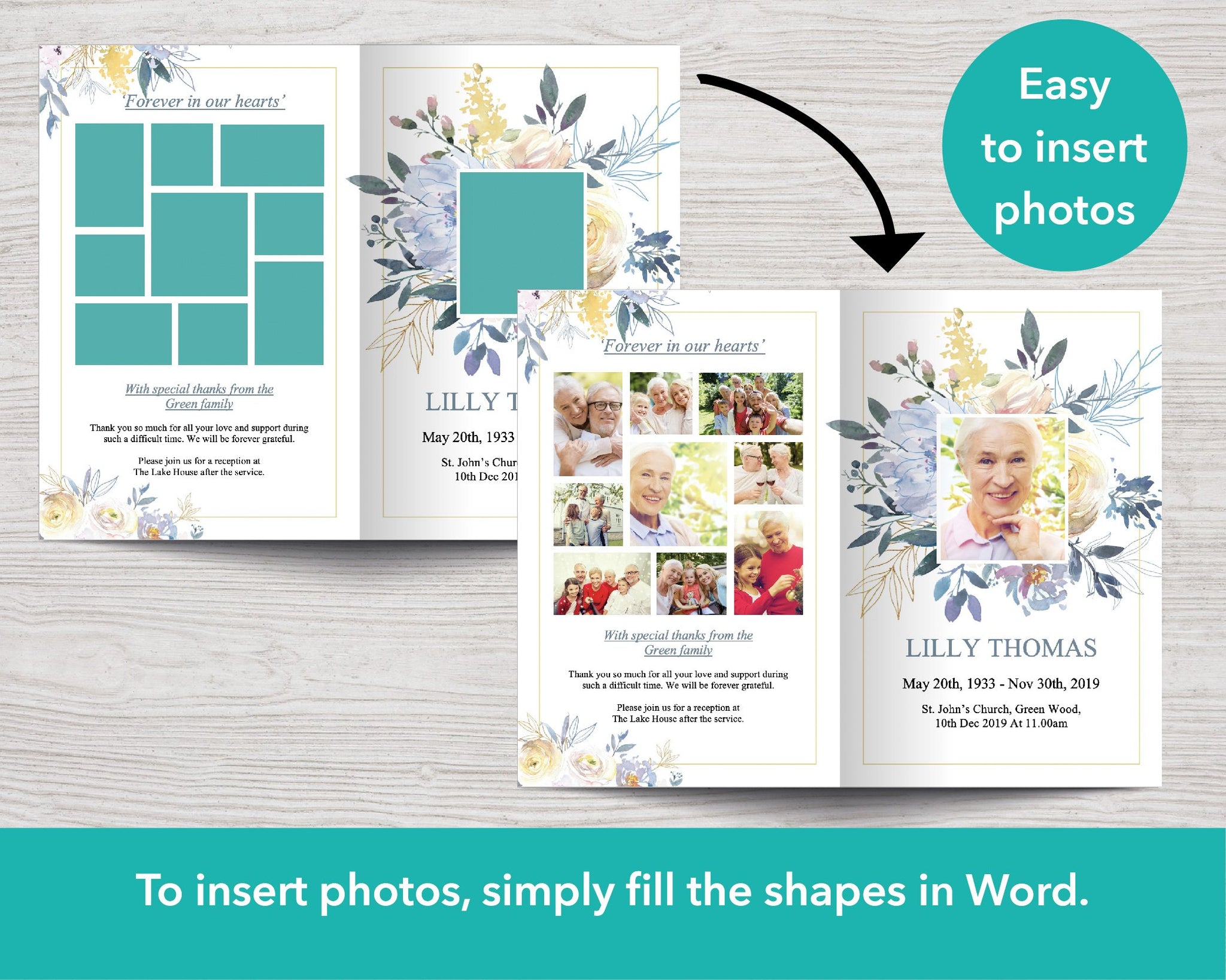 4 Page Spring Burst Funeral Program Template – Funeral Templates