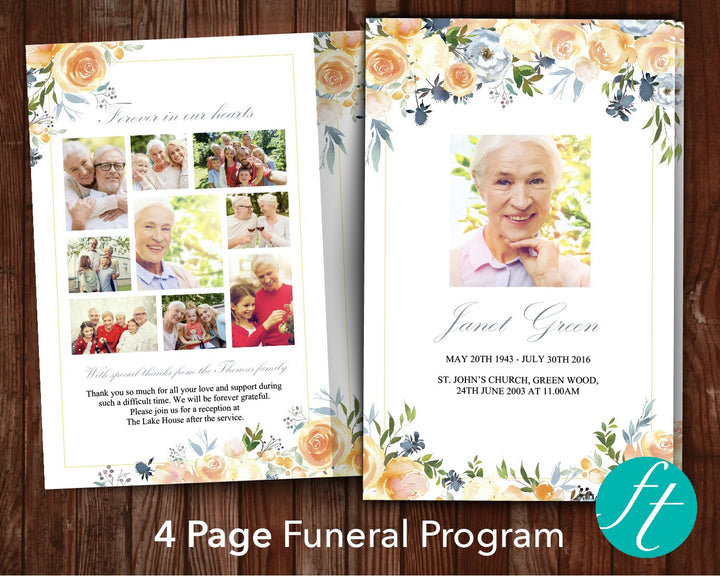 4 Page Funeral Programs – Page 4 – Funeral Templates