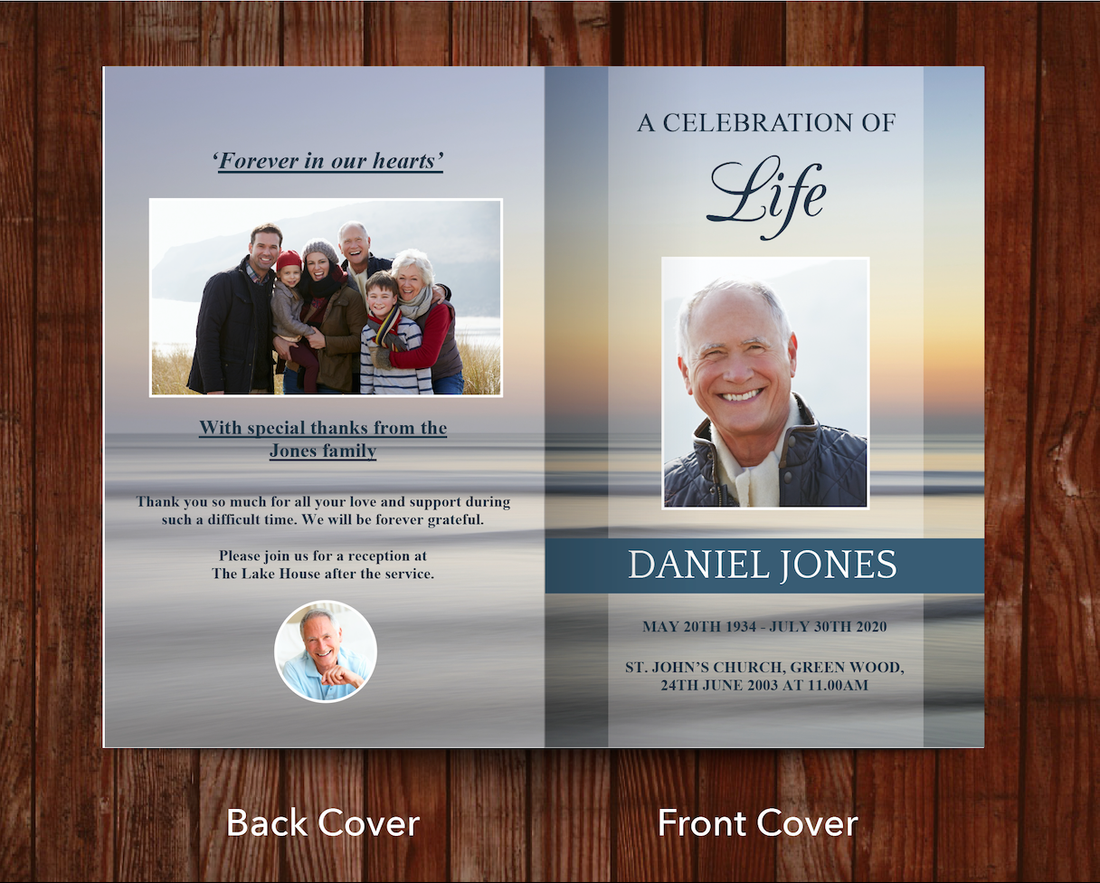 8 Page Beach Sunset Funeral Program Template – Funeral Templates