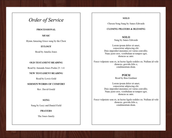 8 Page Black Ornate Funeral Program Template – Funeral Templates