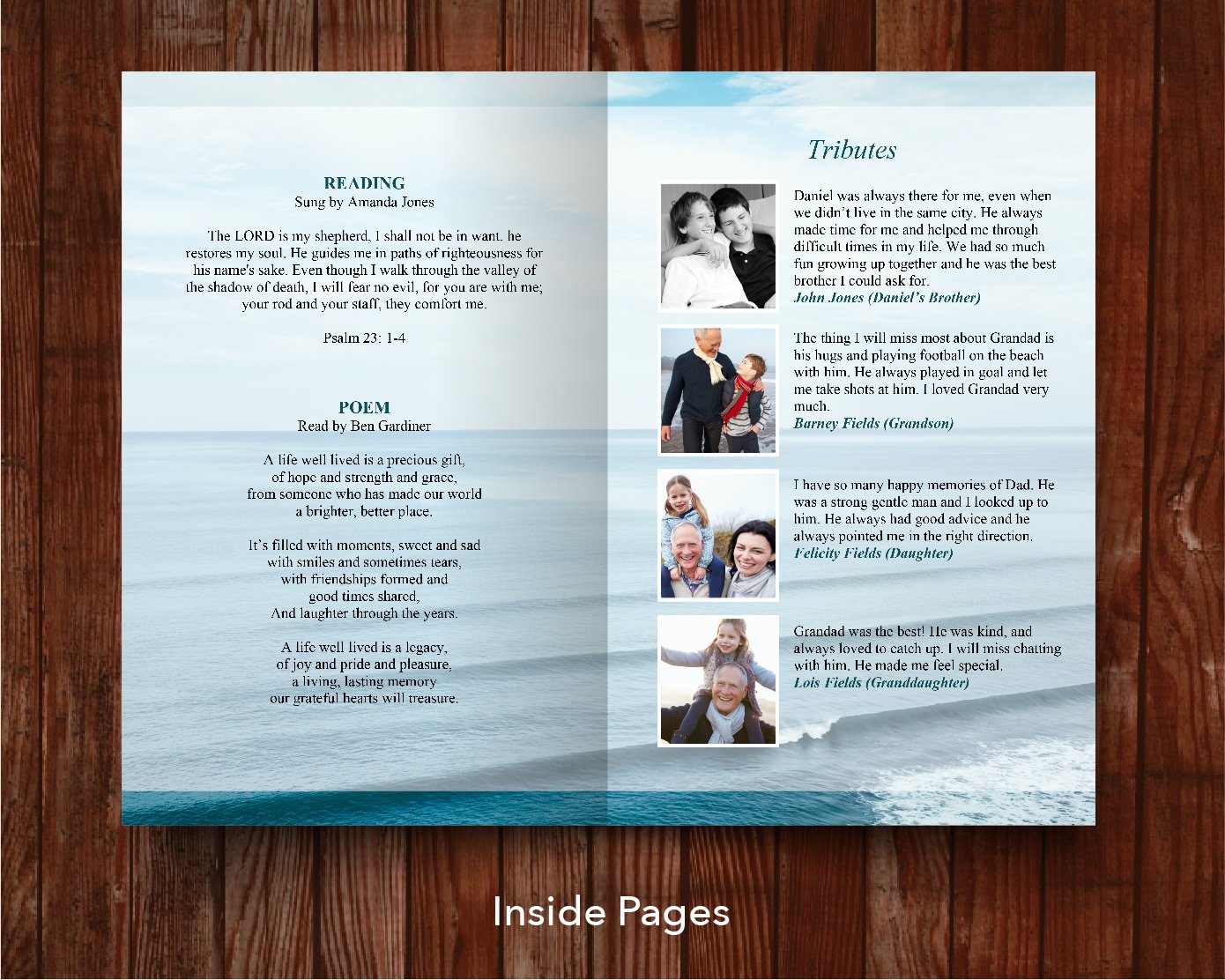 8 Page Ocean Funeral Program Template – Funeral Templates