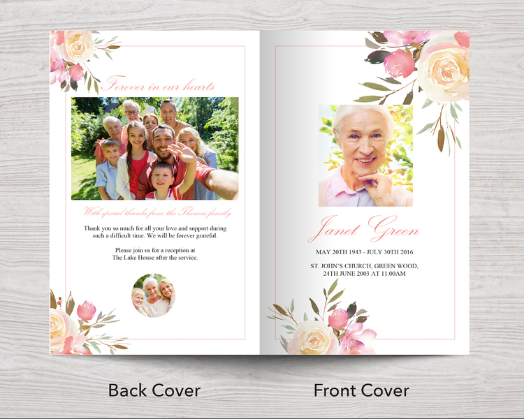 8 Page Spring Flowers Funeral Program Template – Funeral Templates