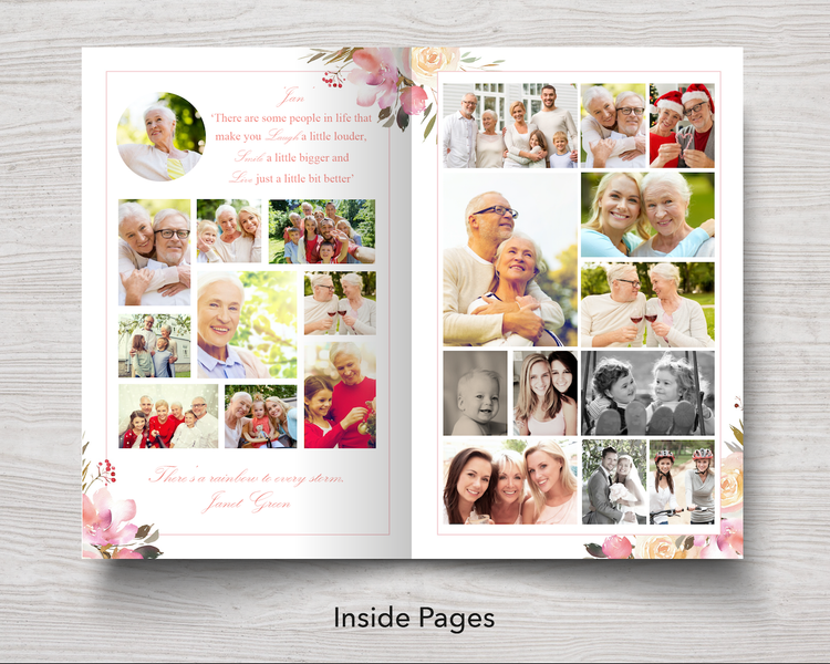 8 Page Spring Flowers Funeral Program Template – Funeral Templates