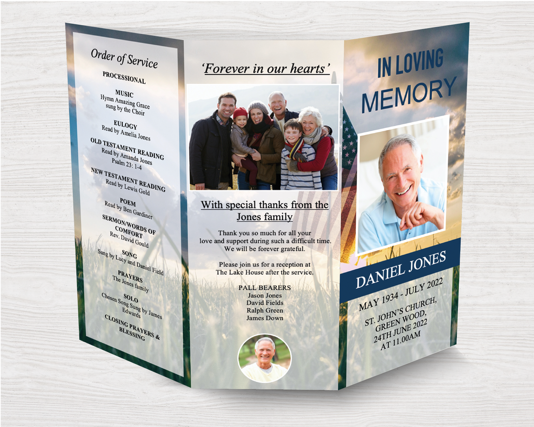 Trifold Military Funeral Program Template – Funeral Templates
