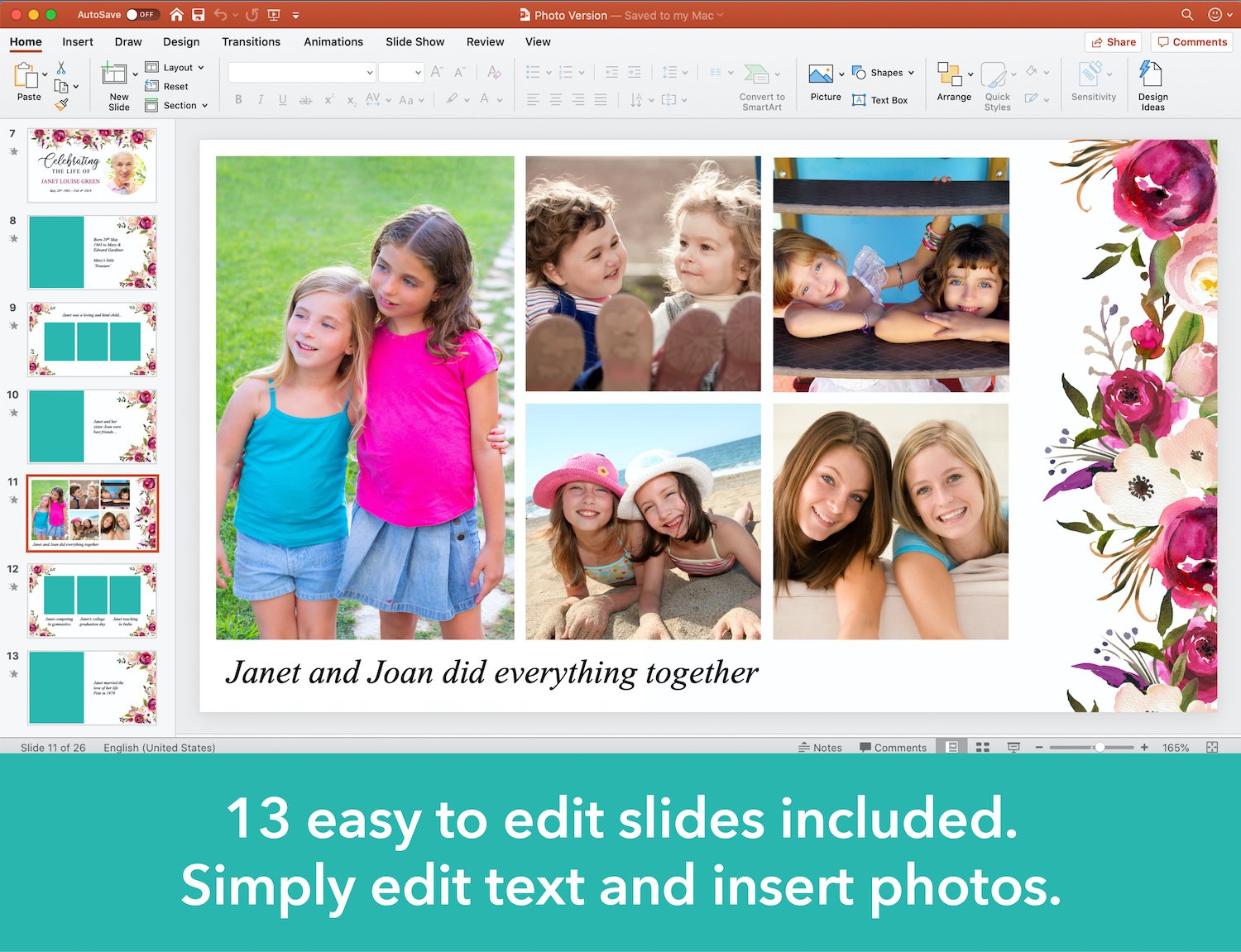 Funeral Slide Show Template | Pink Bloom – Funeral Templates