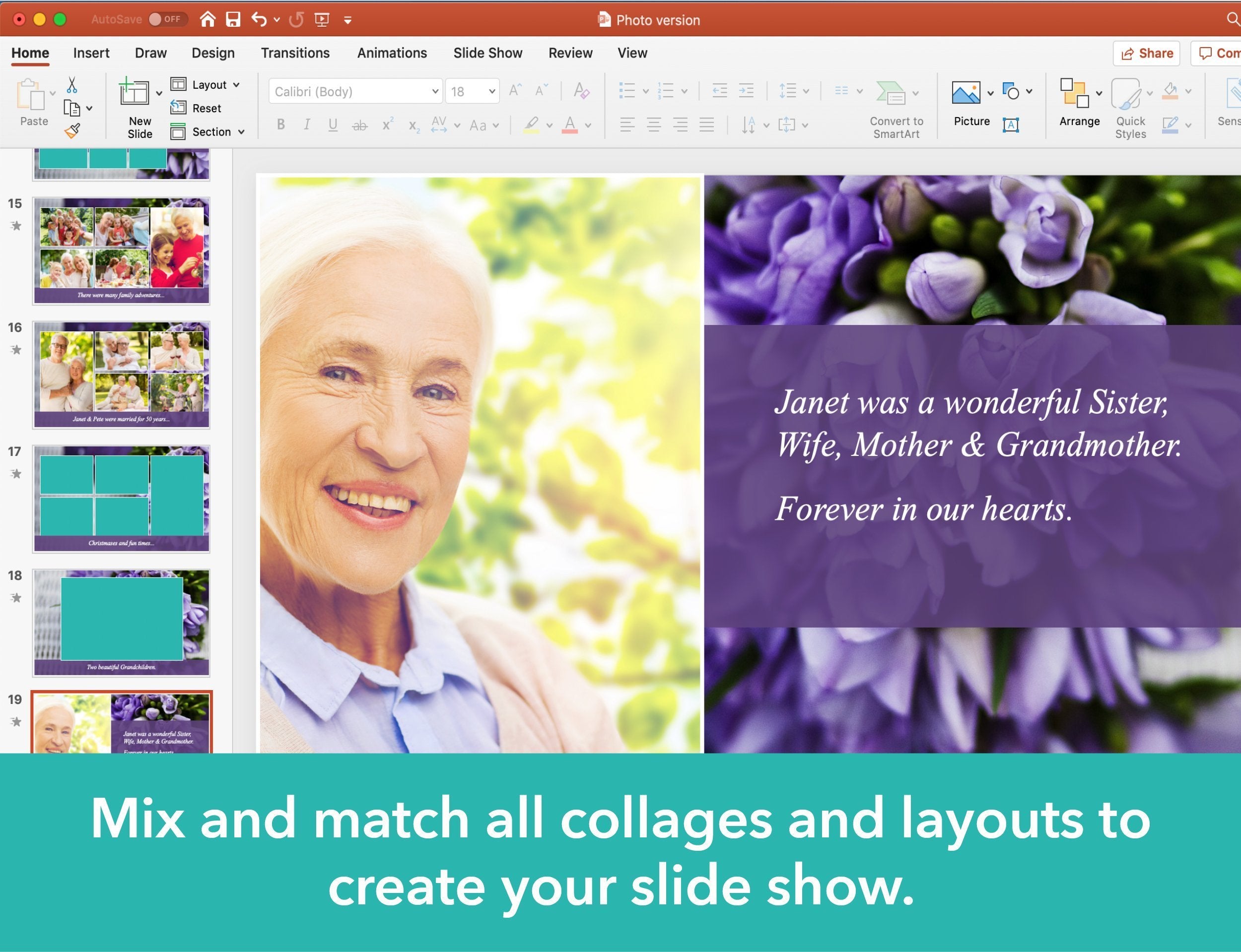 Funeral Slide Show Template | Purple Bouquet – Funeral Templates