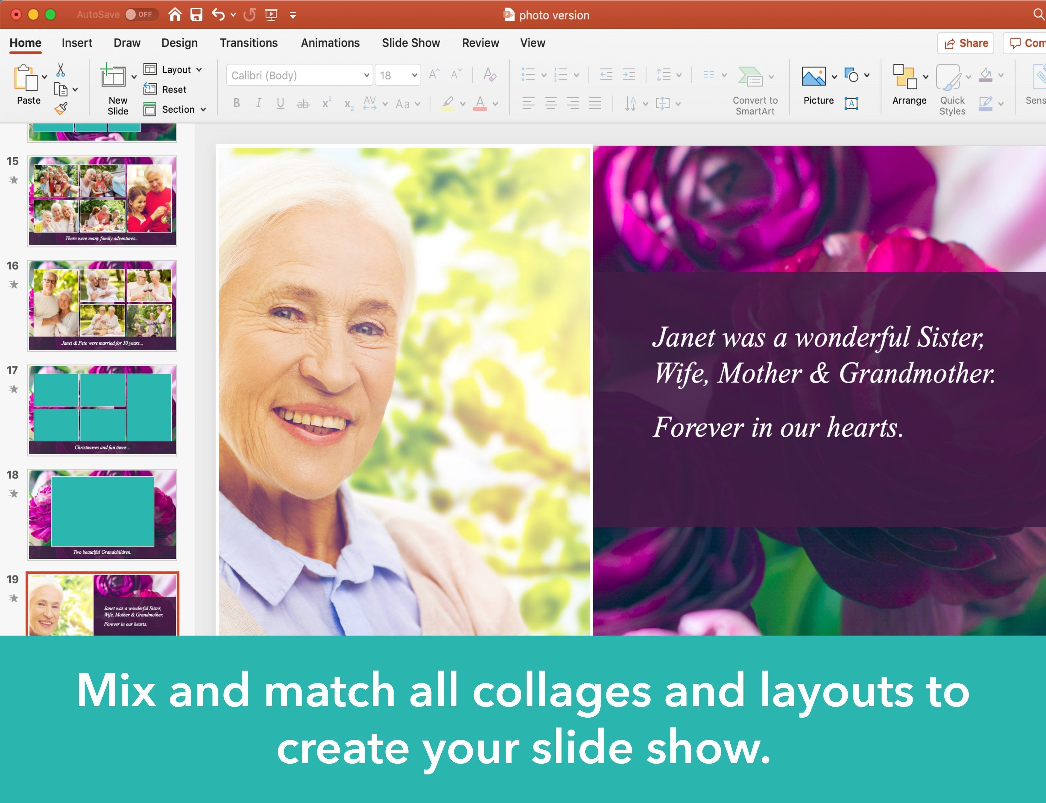 Funeral Slide Show Template | Purple Peonies – Funeral Templates