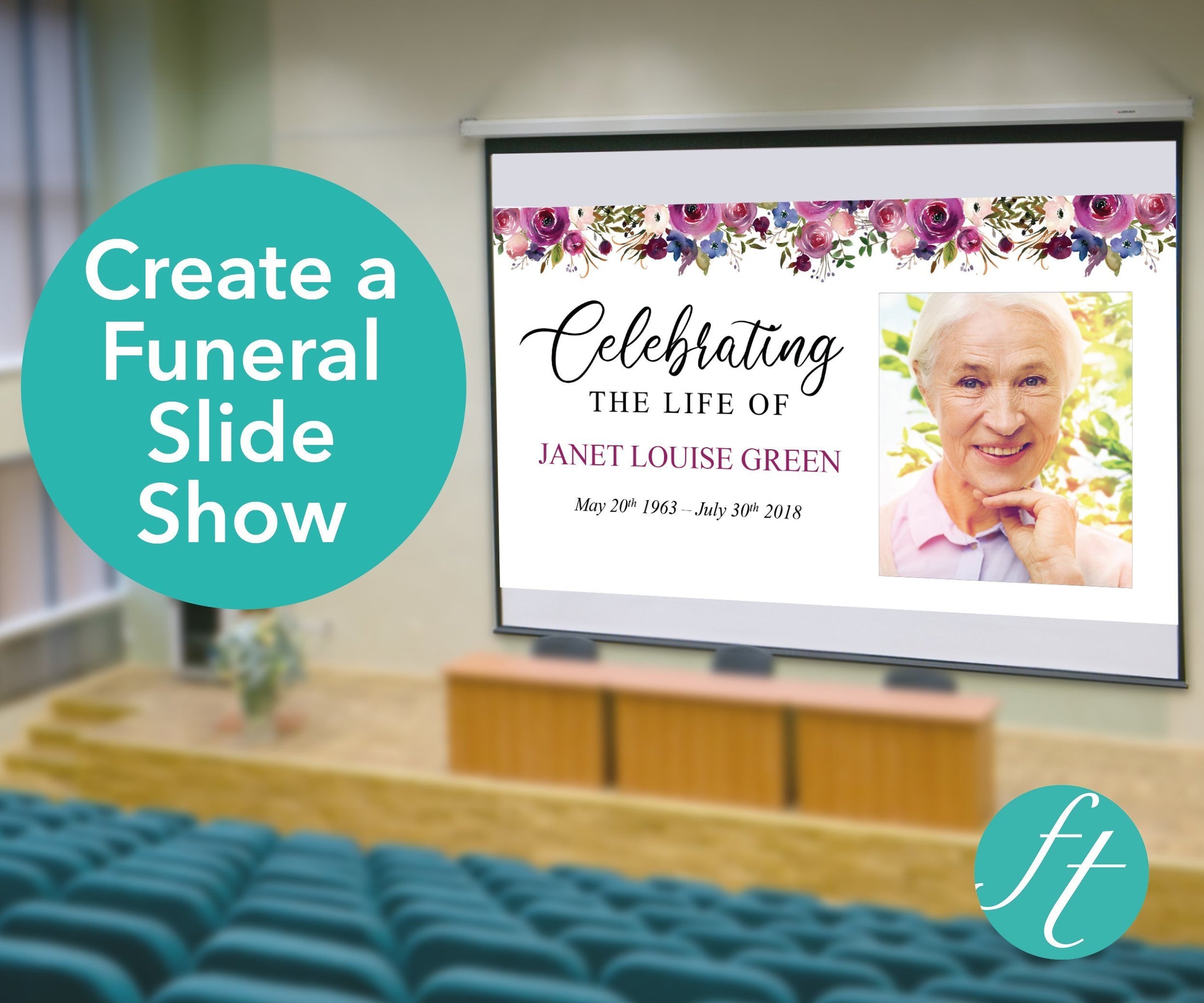 Purple Roses Funeral Slide Show Template – Funeral Templates