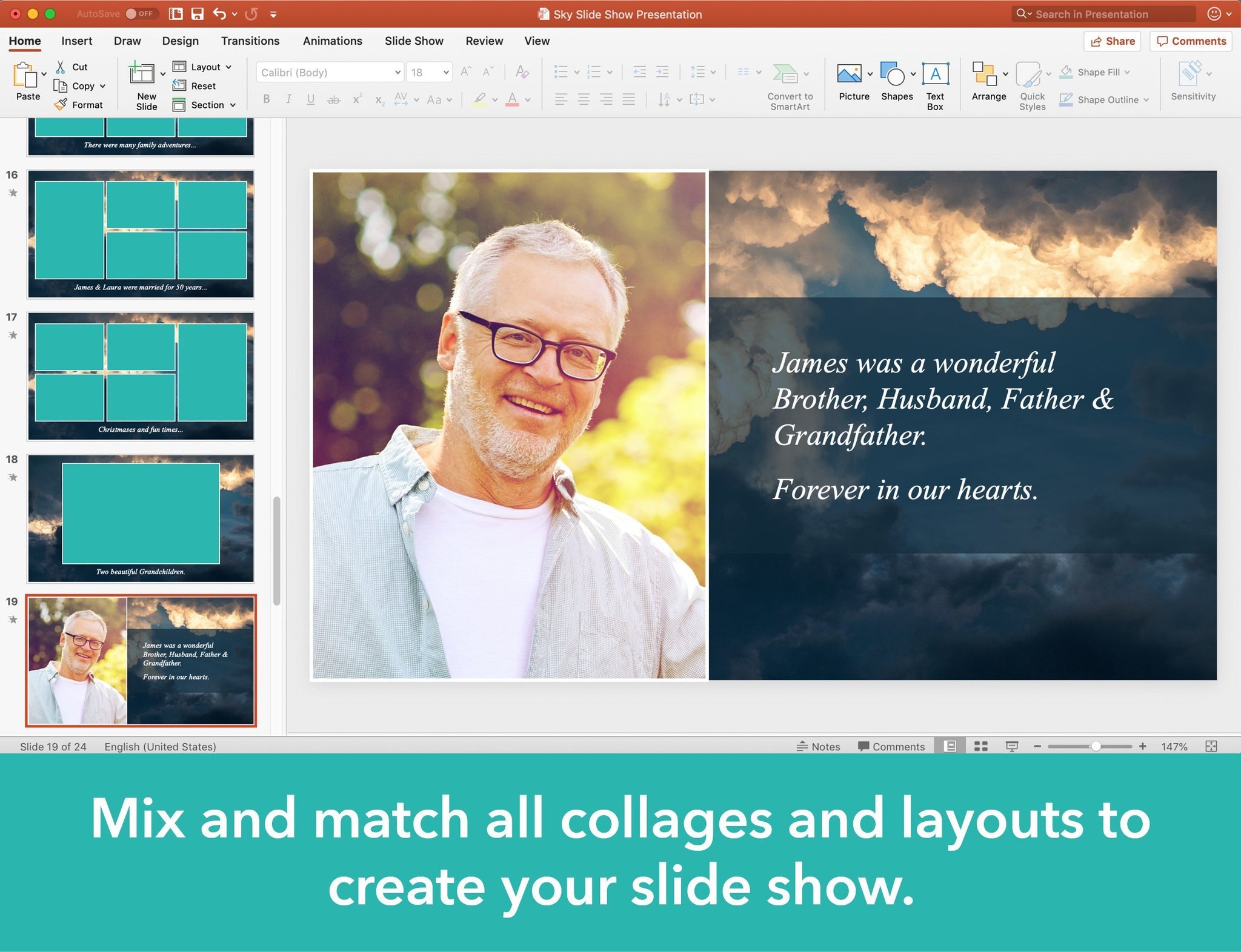 Sky Funeral Slide Show Template – Funeral Templates