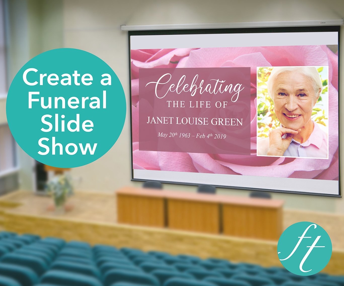 4 Page Pink Rose Program + Sign, Slide Show, Thank You & Invite ...