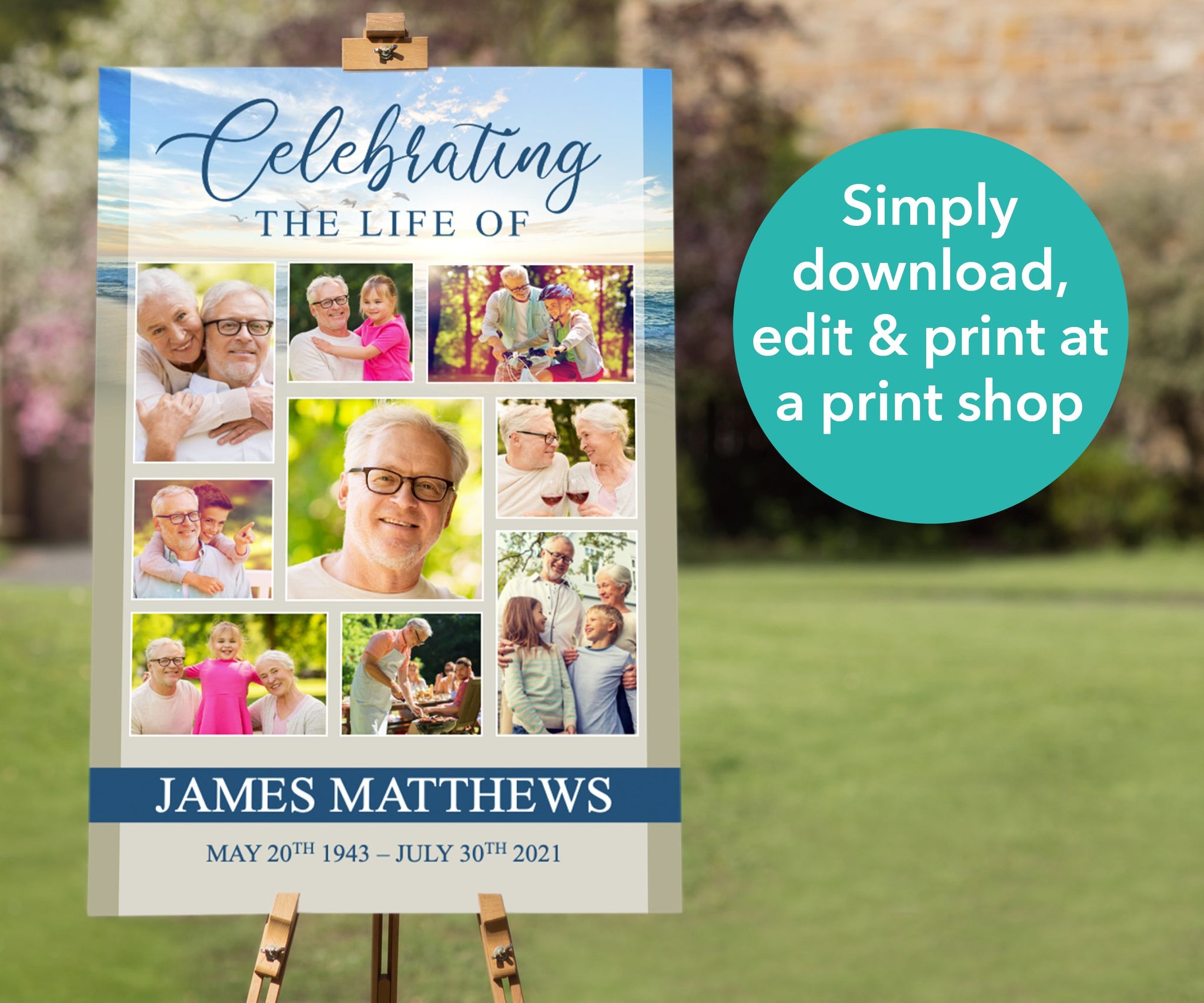 Funeral Photo Display | Beach – Funeral Templates
