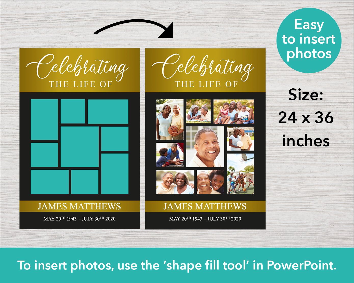 Funeral Photo Display | Golden – Funeral Templates