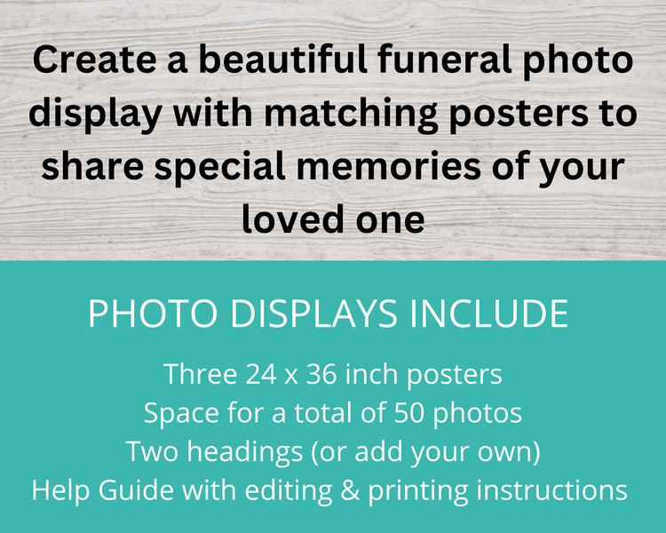 Easy to Edit Sky Funeral Photo Display Template – Funeral Templates
