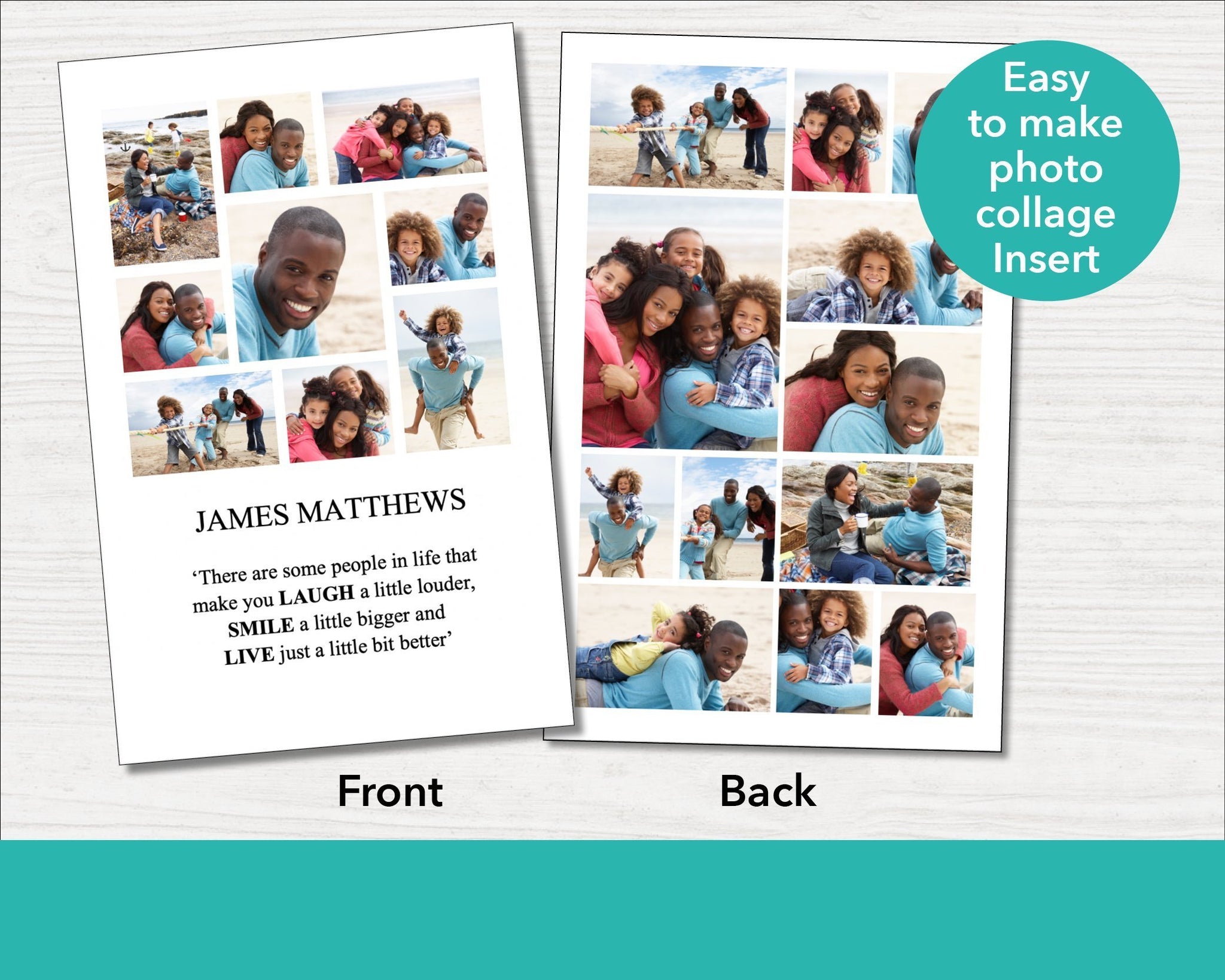 Photo Collage Insert for a Funeral Program Template – Funeral Templates